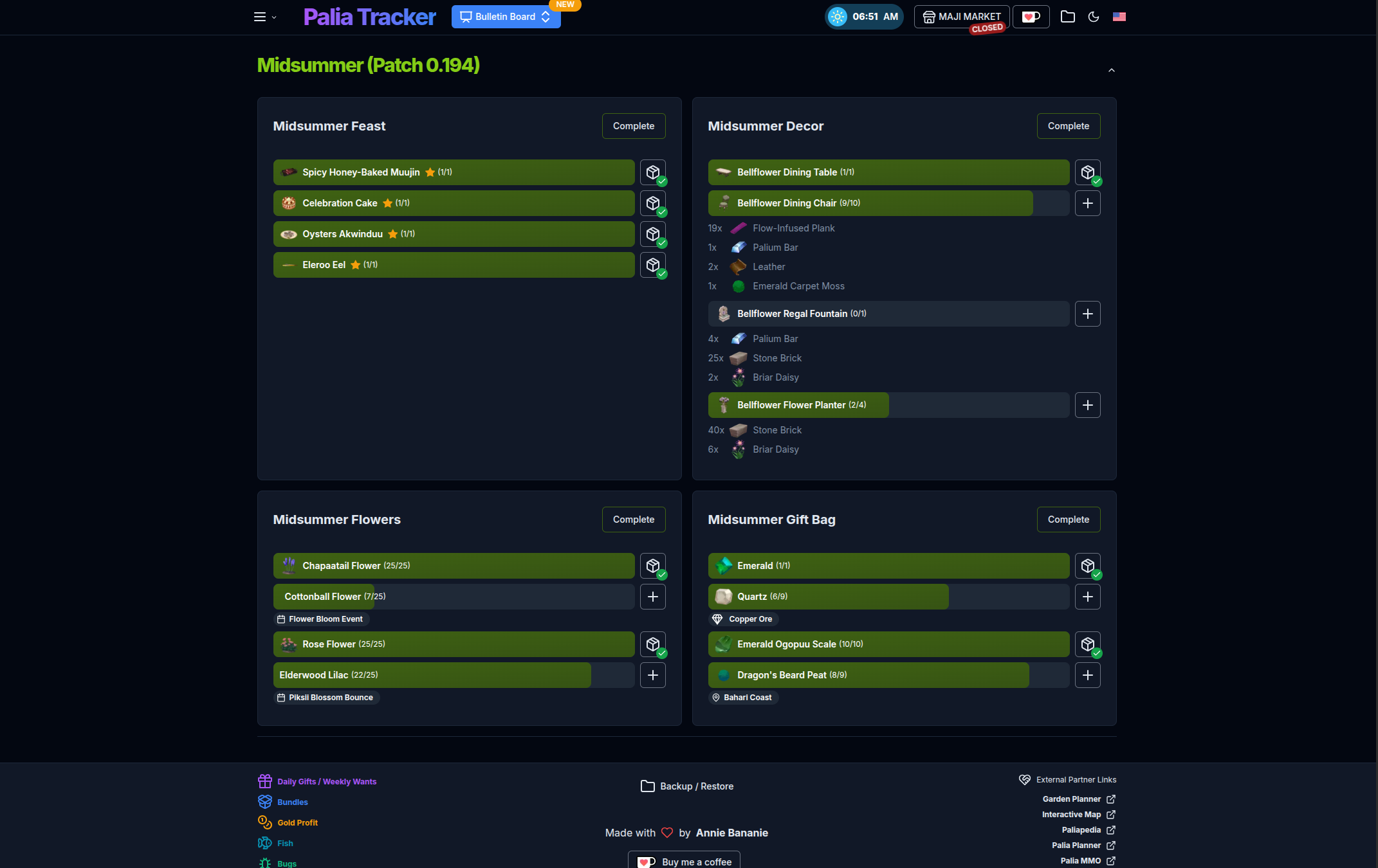 Bulletin Board Tracker - Palia Tracker