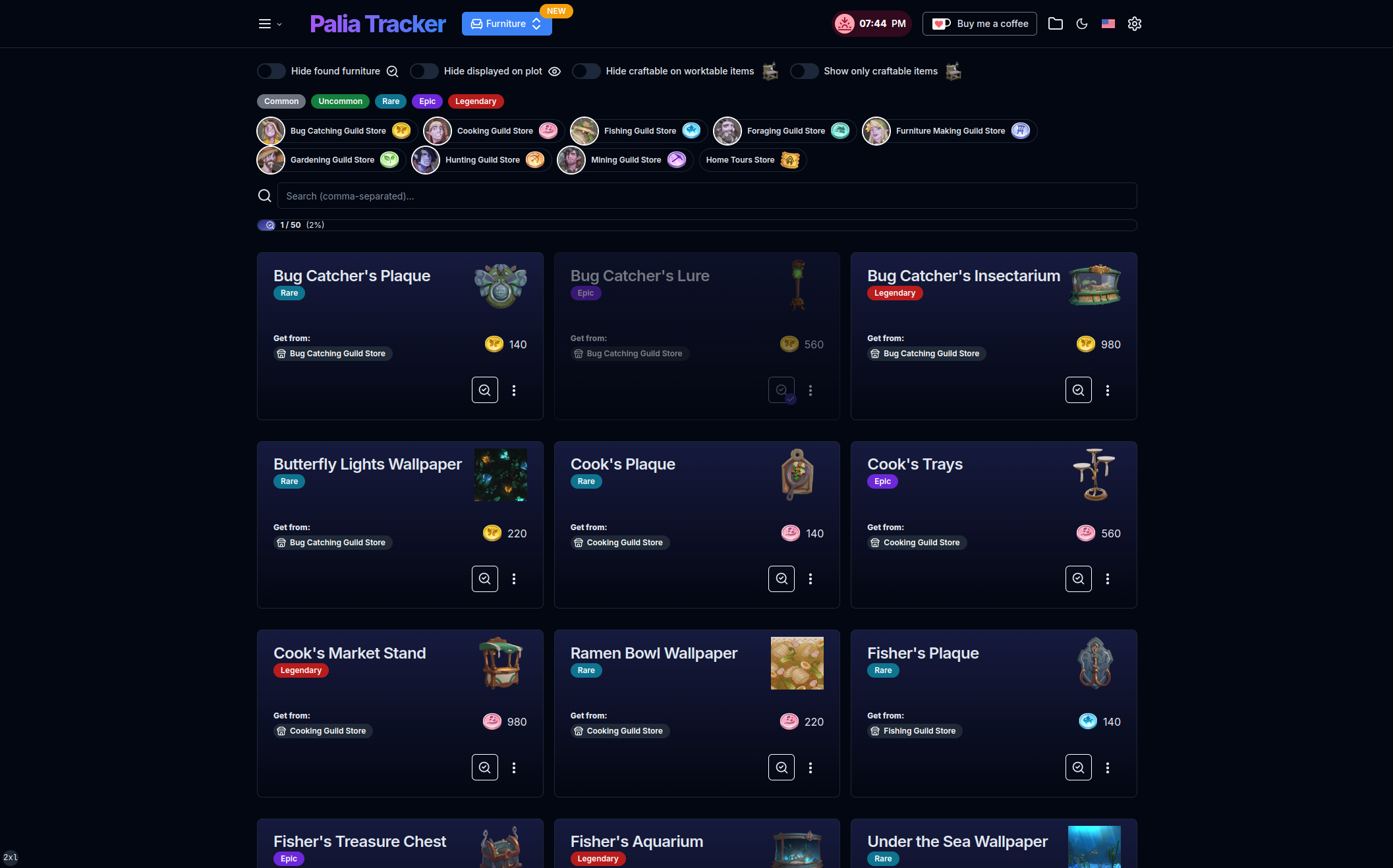 Skill Stores - Palia Tracker - Palia Tracker